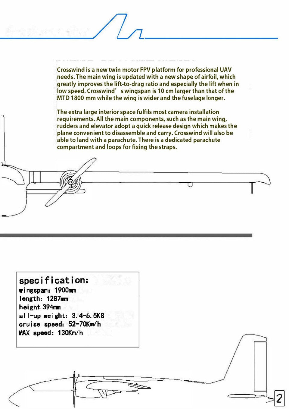 MFD Crosswind Nimbus Pro V2 binary UAV Fixed Wing DronesThis is Crossw ...